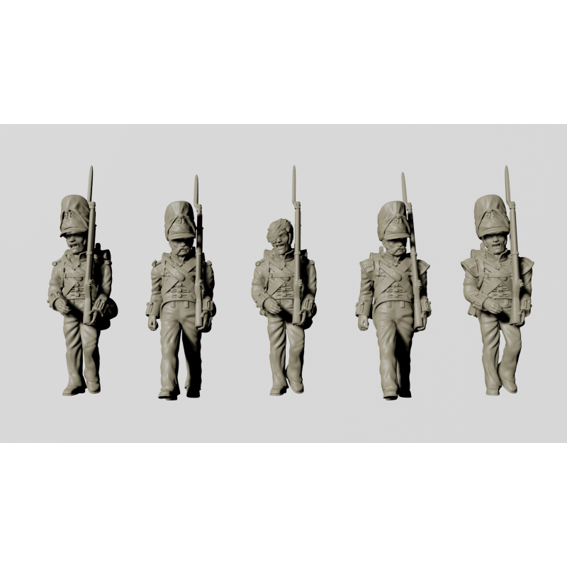 British Line Infantry,Covered Shako (centre and Flanks)